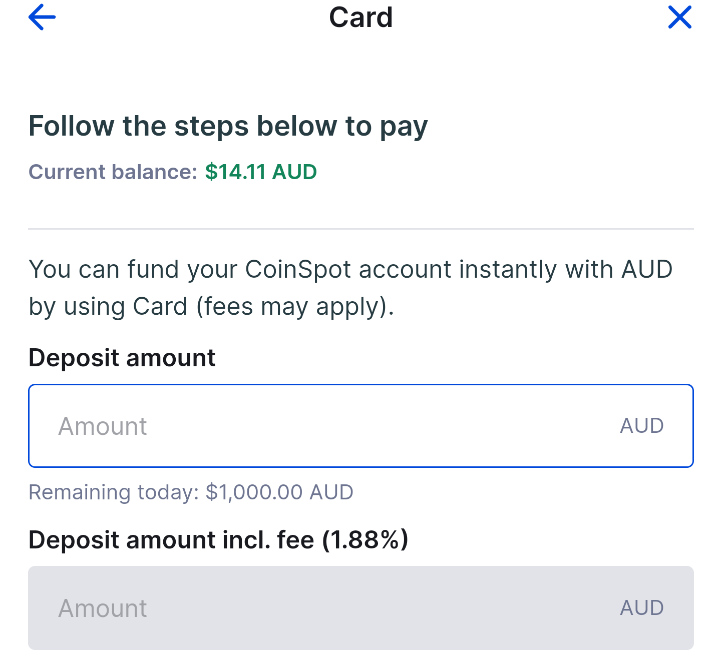 CoinSpot Mobile App - Locating AUD Deposit Details – CoinSpot