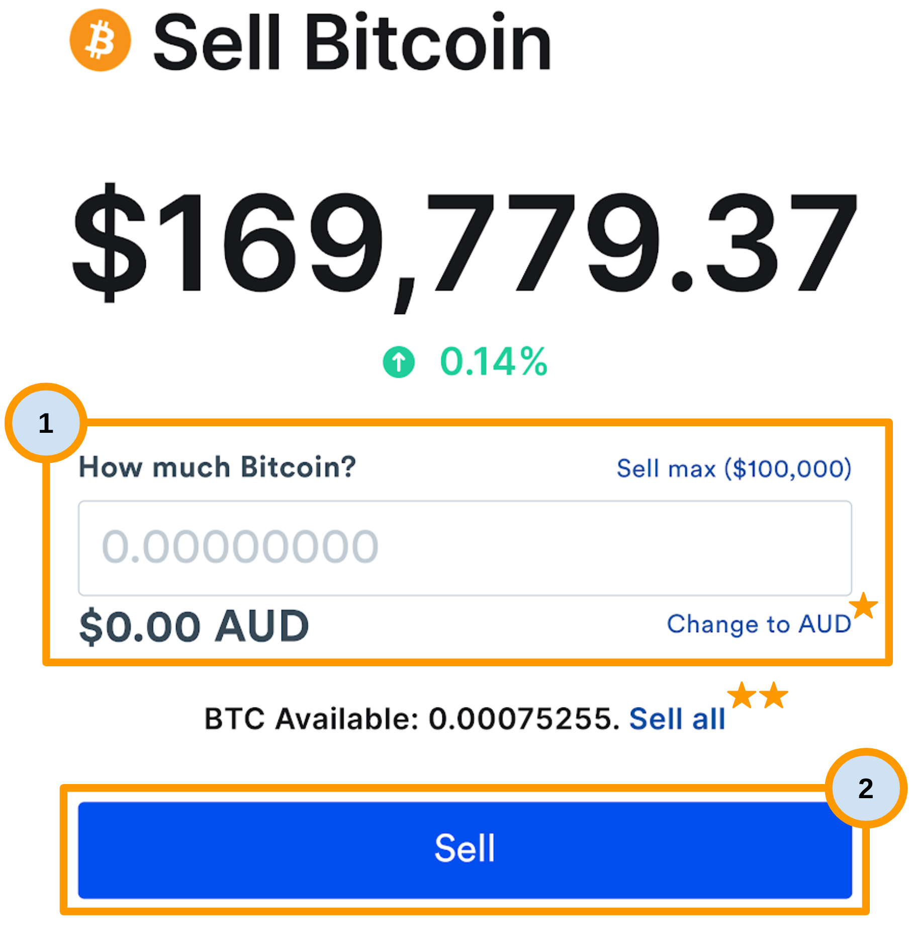 Instant Sell to AUD – CoinSpot