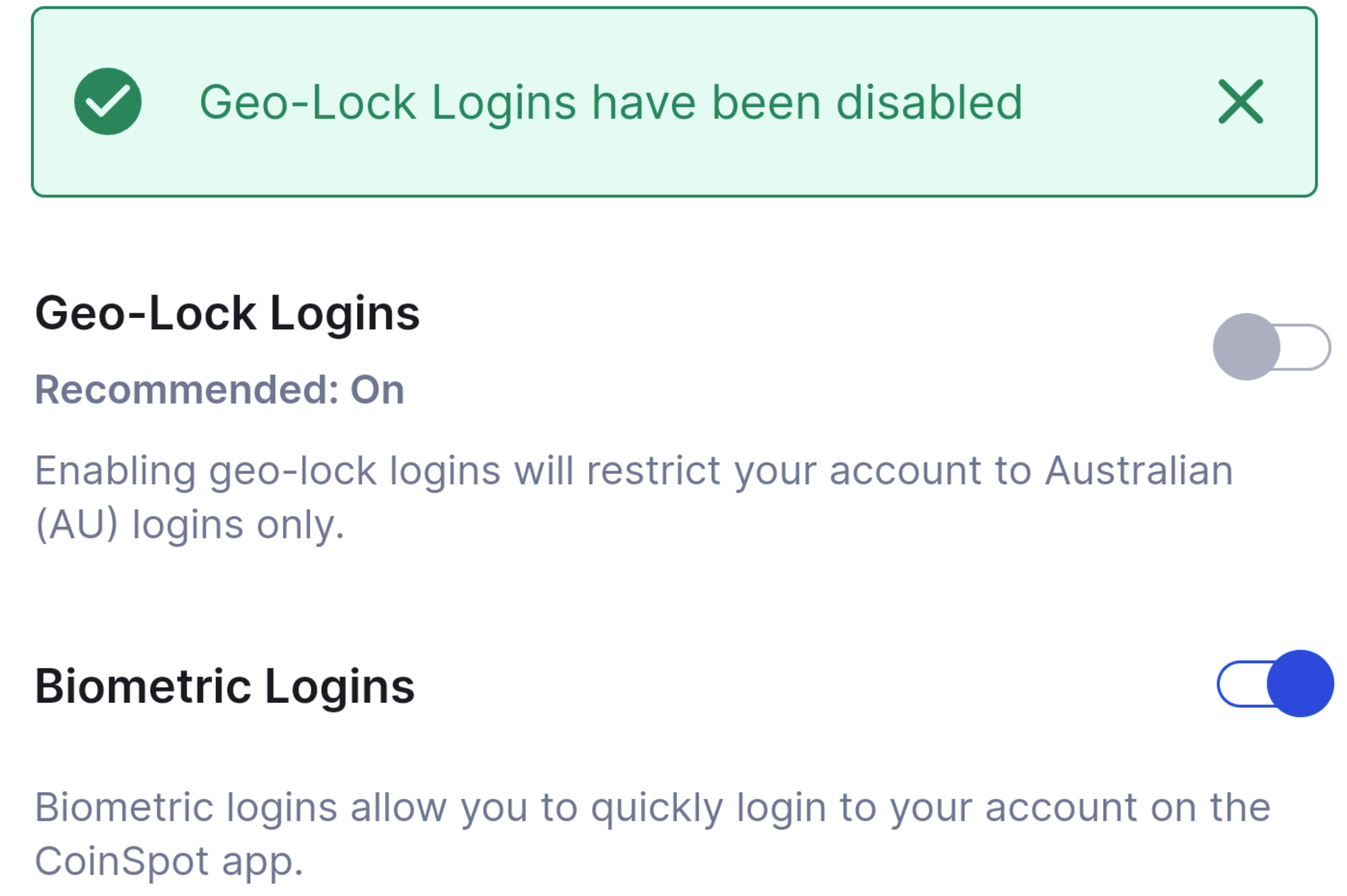 CoinSpot Mobile App - How to enable & disable Geo-Lock Logins – CoinSpot